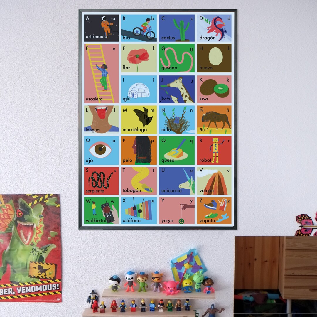 Póster Del Alfabeto Ilustrado Español Diferentes Tamaños - Etsy