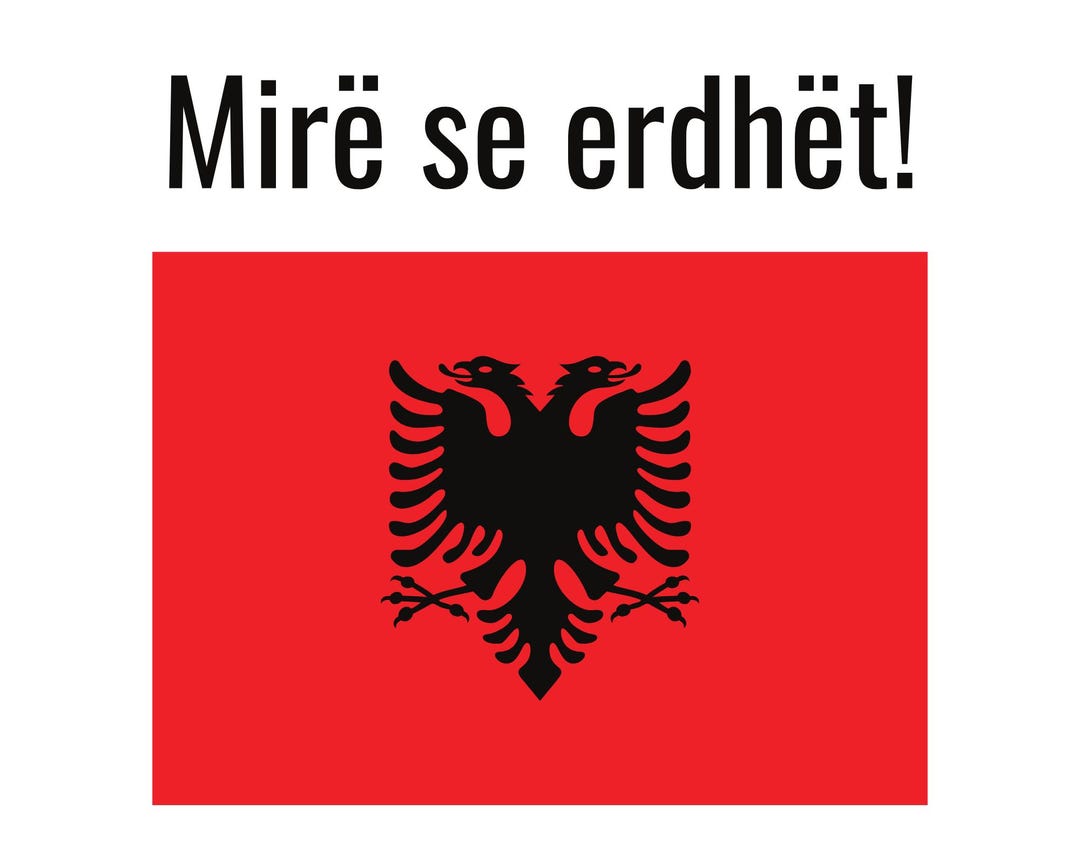 Welcome Albanian Flag, Cultural Welcome Sign - Etsy
