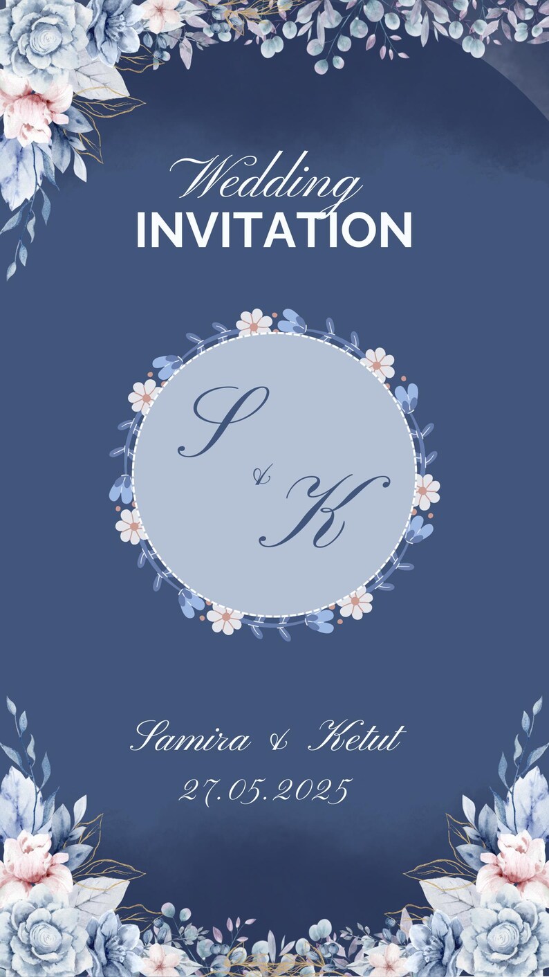 Elegant Wedding Digital Invitation, Animated Wedding Video Invitation ...