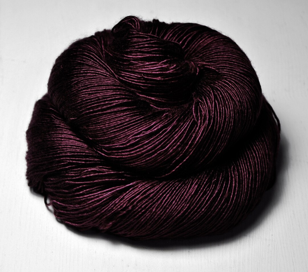 Dark Burgundy Ice Rose Cream Silk Fingering Yarn Hand Dyed Yarn ...