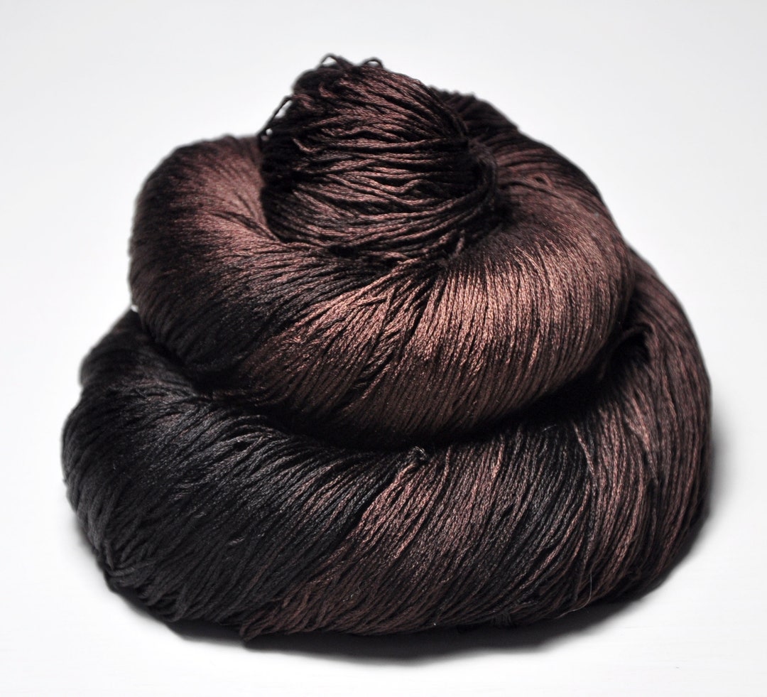 Roasted Coffee Bean Silk Lace Yarn Hand Dyed Yarn Handgefärbte Seide ...