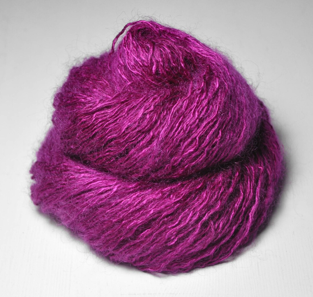 Electric Light Purple (2) - Silk / Mohair / Polyamide Sport Yarn - Hand ...