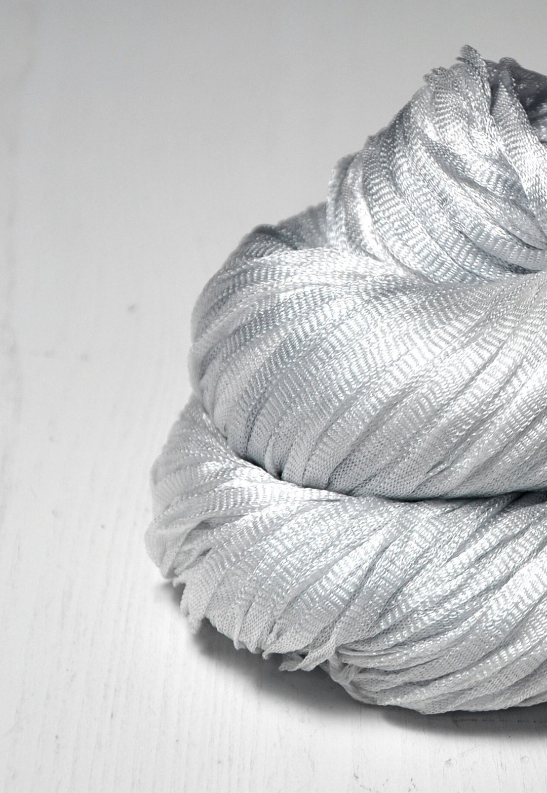 Silver Ghost - Glossy Silk Light Fingering Cord Yarn - Hand Dyed by ...