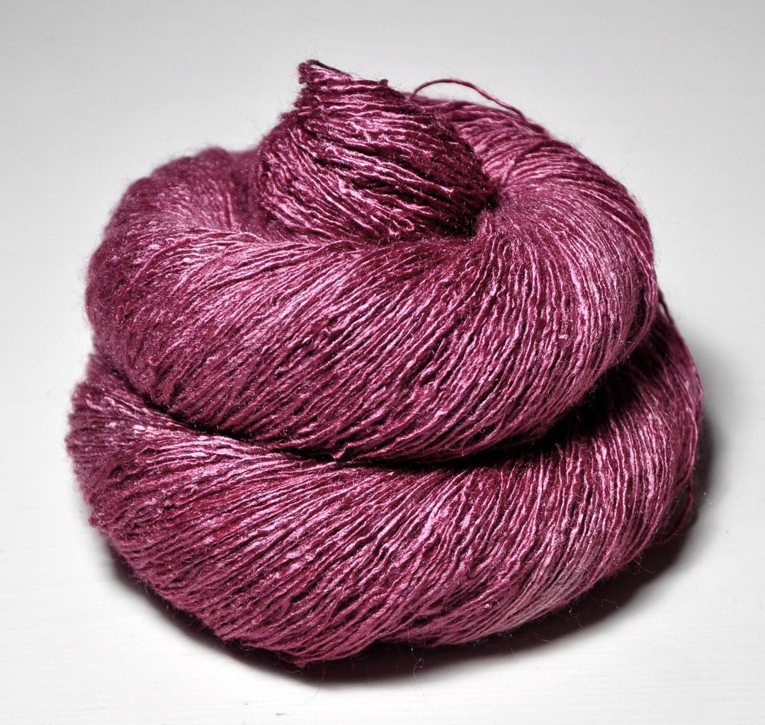 Rotten Red Berry Macaron - Tussah Silk Lace Yarn - Hand Dyed by ...