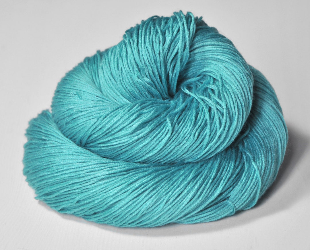 Cyan Which Must Not Be Named - Silk / Cashmere Lace Yarn LSOH - Hand ...
