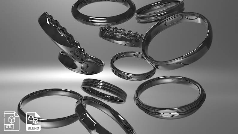 Pack of 11 Simple Rings Design for 3D Printing. STL Product Ready. - Etsy