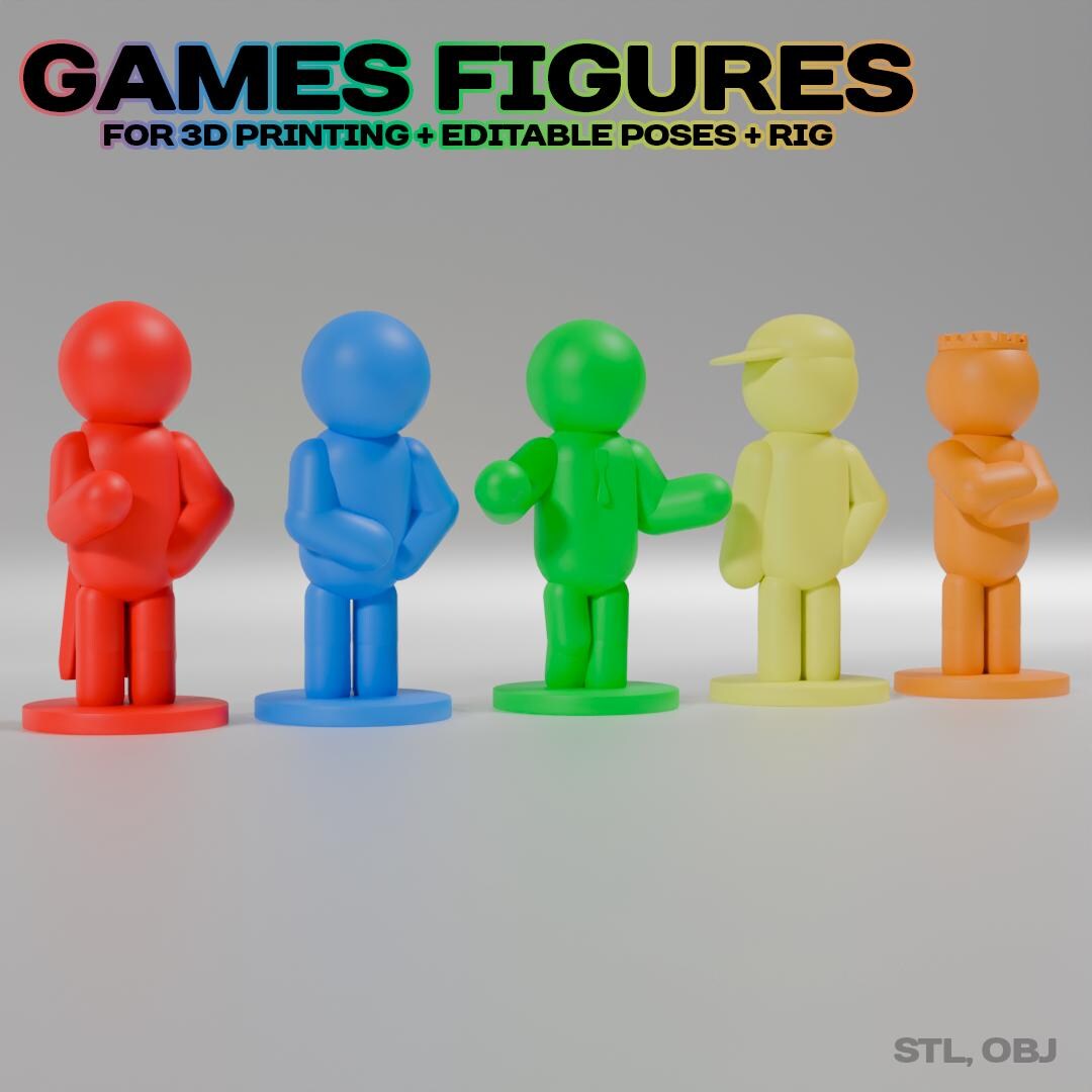 Games Figures for 3D Printing. Collection of 5 Figures for Monopoly and ...