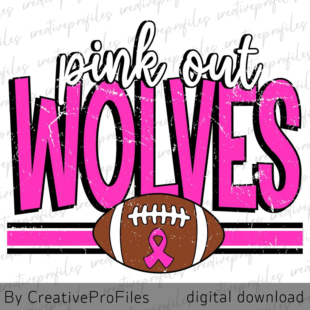 Pink Out Wolves Png, Football Pink Out Png, Wolves Pink Out Shirt Png ...