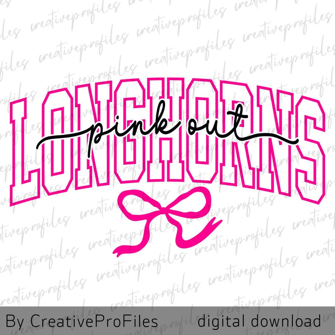 Pink Out Longhorns Png, Longhorns Png, Longhorns Team Shirt, Longhorns ...
