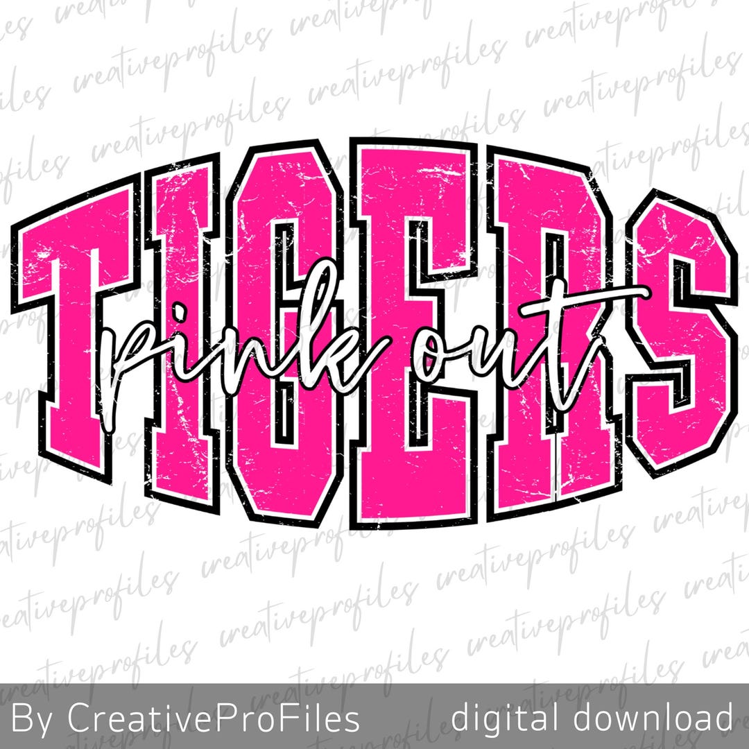 Pink Out Tigers PNG, Tigers Png, Game Day Png, Tigers Mascot Png ...