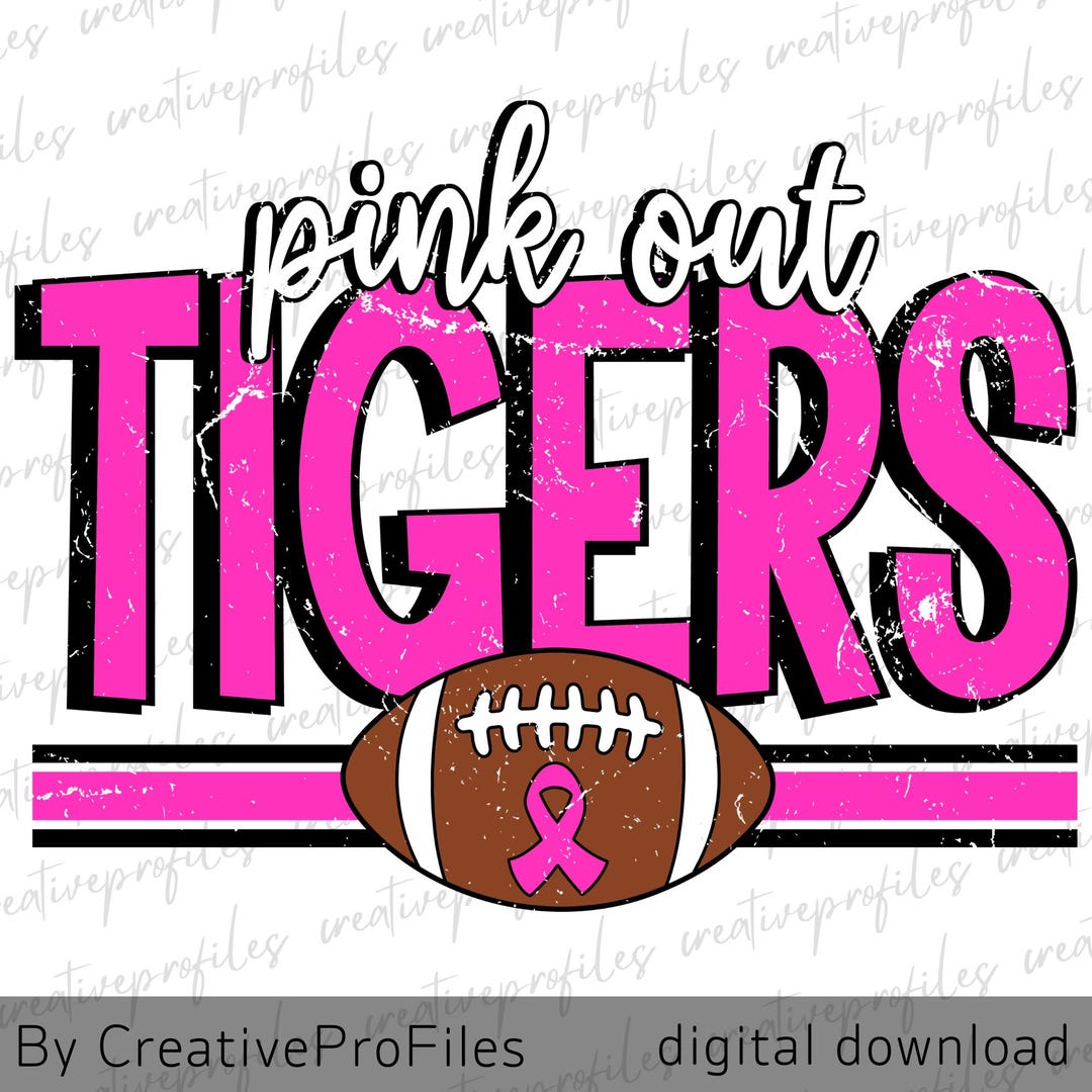 Pink Out Tigers Png, Football Pink Out Png, Tigers Pink Out Shirt Png ...