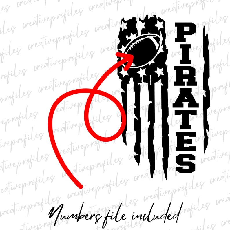 Pirates Football Svg, Pirates Svg, USA Flag SVG, Game Day Svg, Pirates ...