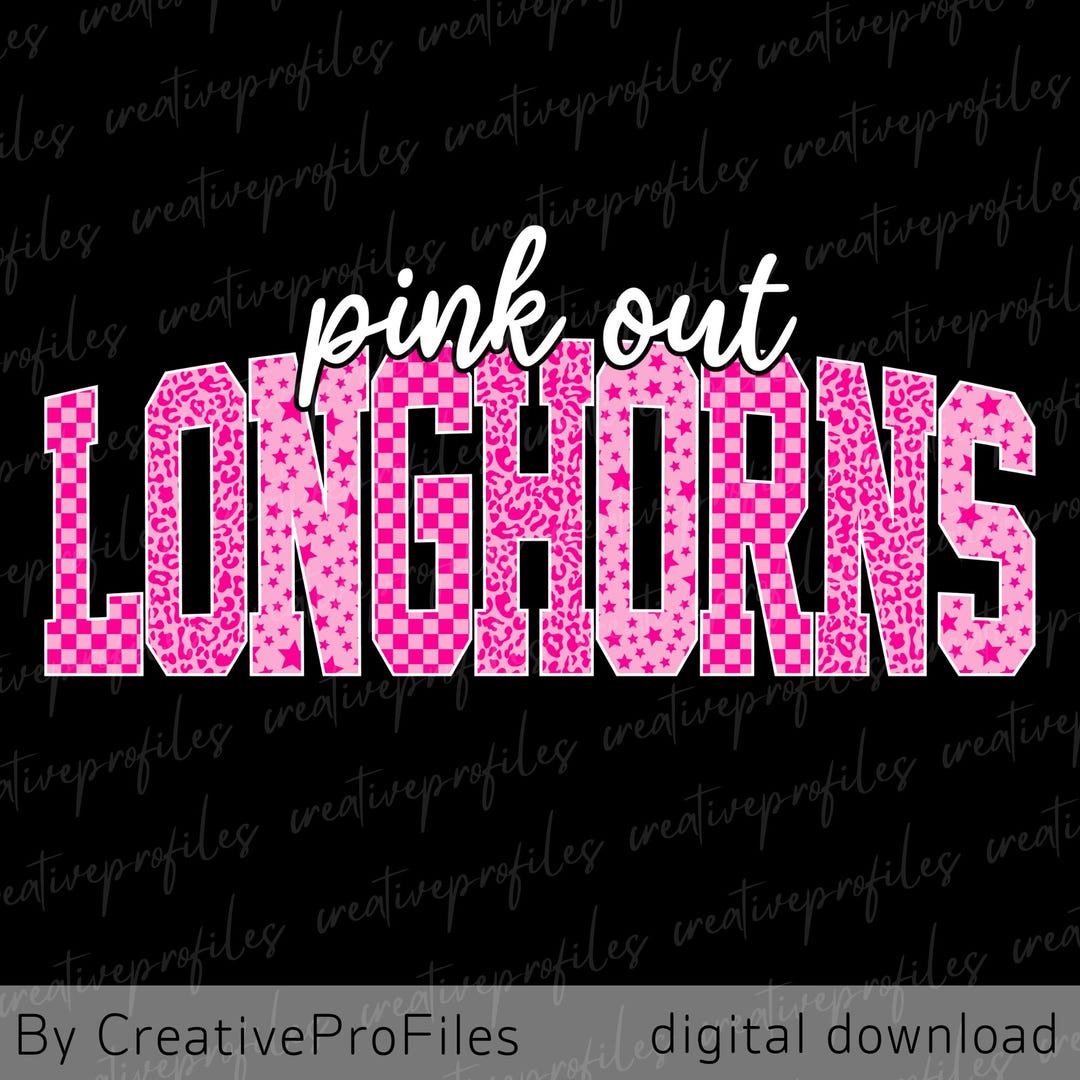 Pink Out Longhorns Svg, Longhorns Svg, Sports SVG, Game Day, Longhorns ...