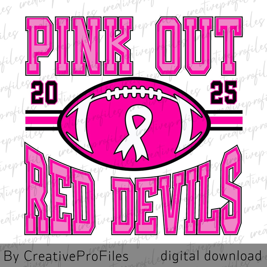 Pink Out Red Devils PNG, Red Devils Png, Game Day Png, Red Devils ...