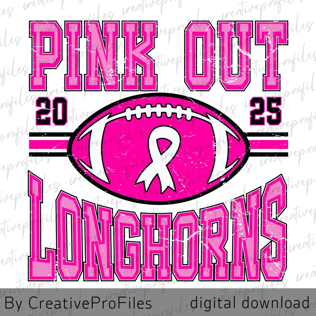 Pink Out Longhorns PNG, Longhorns Png, Game Day Png, Longhorns Mascot ...