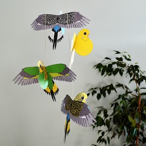 DIY Paper Budgerigar Craft, Instant Download PDF File / 'make It ...