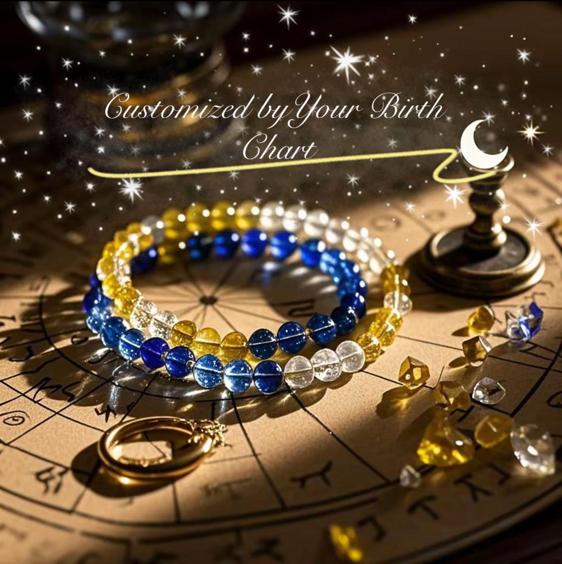 Personalized Zodiac Healing Bracelet - Custom Birth Chart Crystal ...