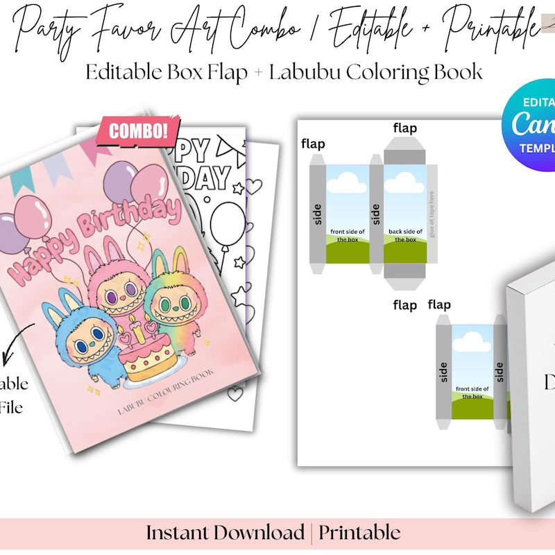 Labubu Box Template Printable - Etsy