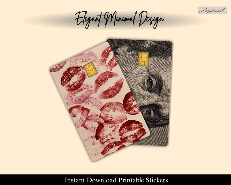 Credit Card Sticker Printable PDF | Minimalist Debit Card Cover | DIY ...