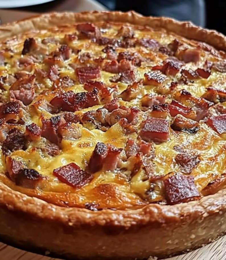 Savory Meat and Cheese Quiche Recipe (PDF Download) - Etsy