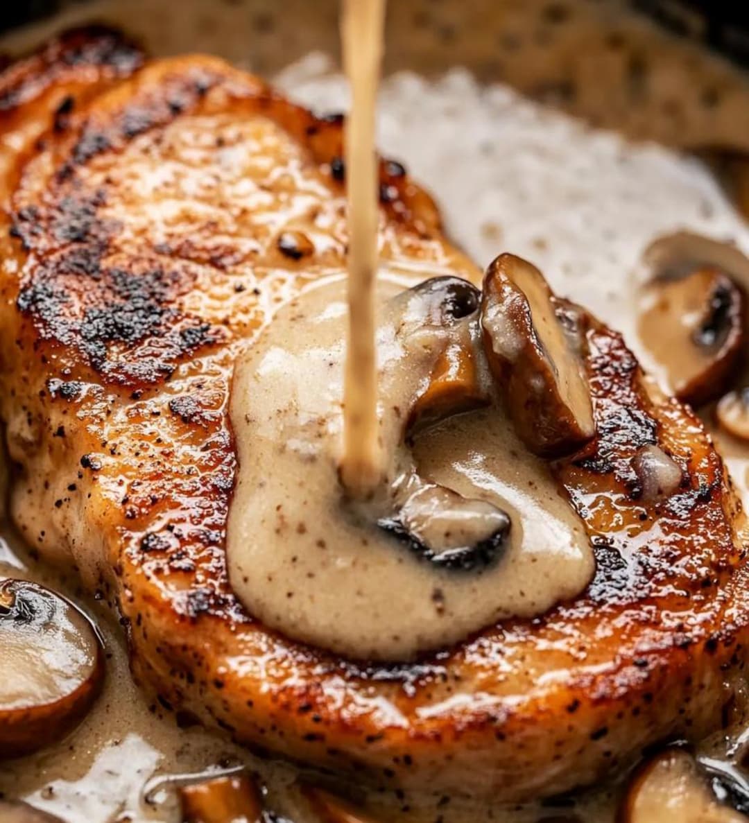 Creamy Garlic Mushroom Pork Chops Recipe (digital Download) - Etsy