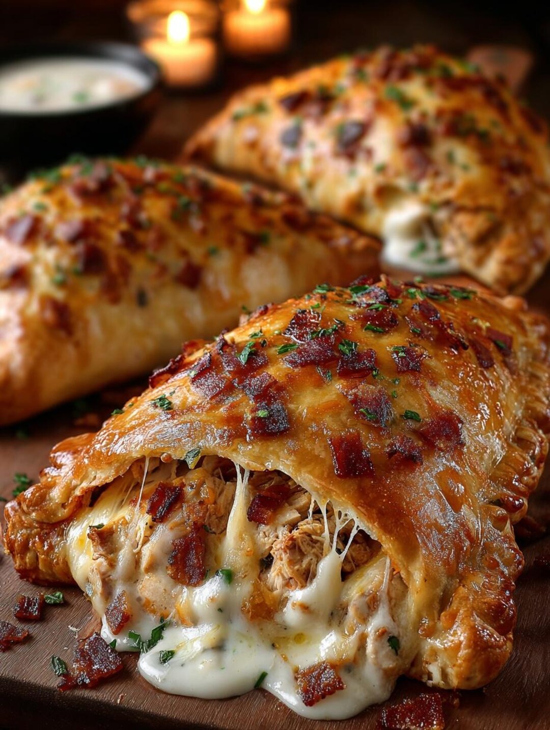 EASY RECIPE for Chicken Bacon Calzone Recipe | Cheesy Stuffed Dinner ...