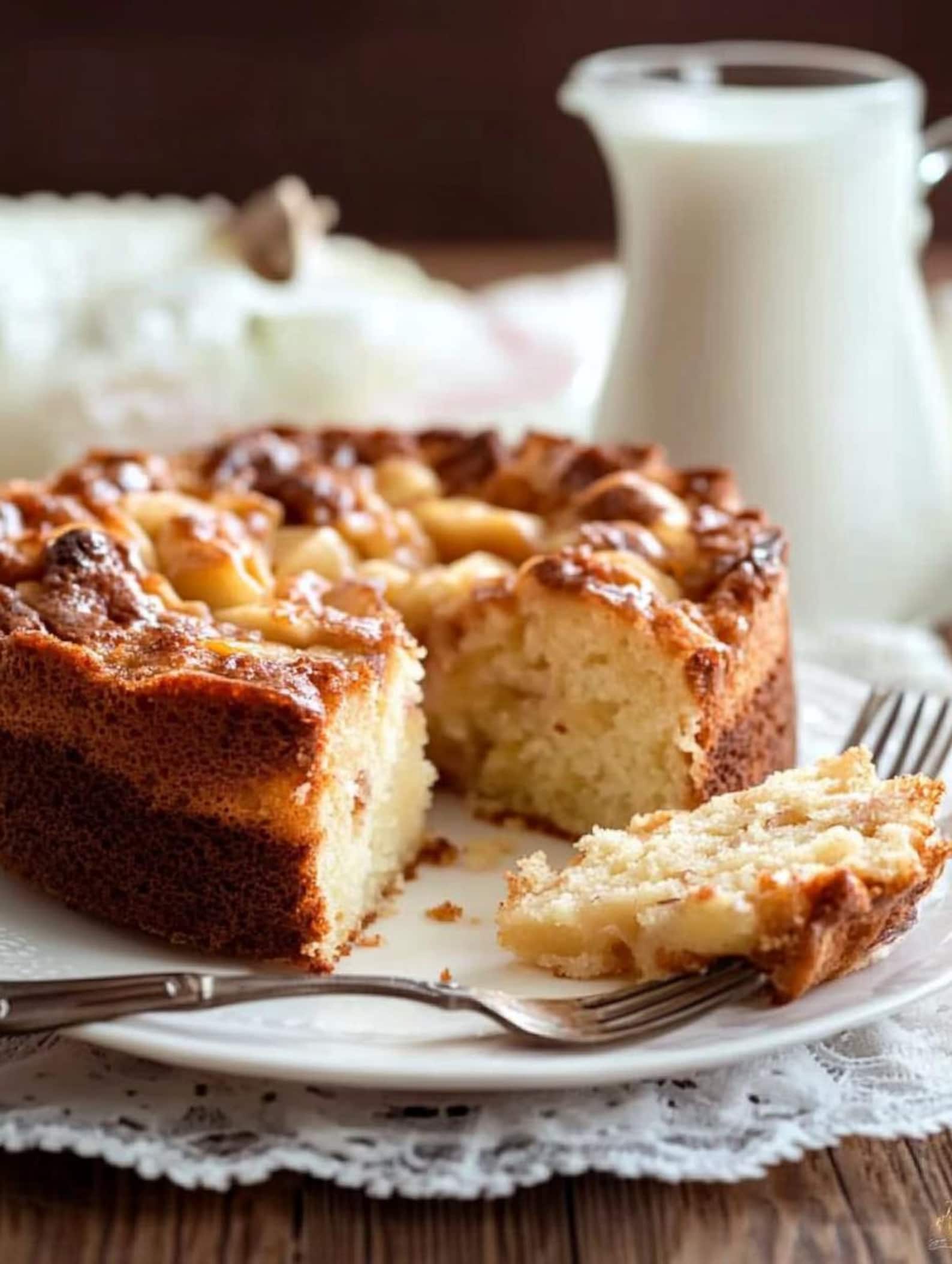 EASY RECIPE for Rustic Apple Custard Cake Recipe: Fast Printable PDF ...