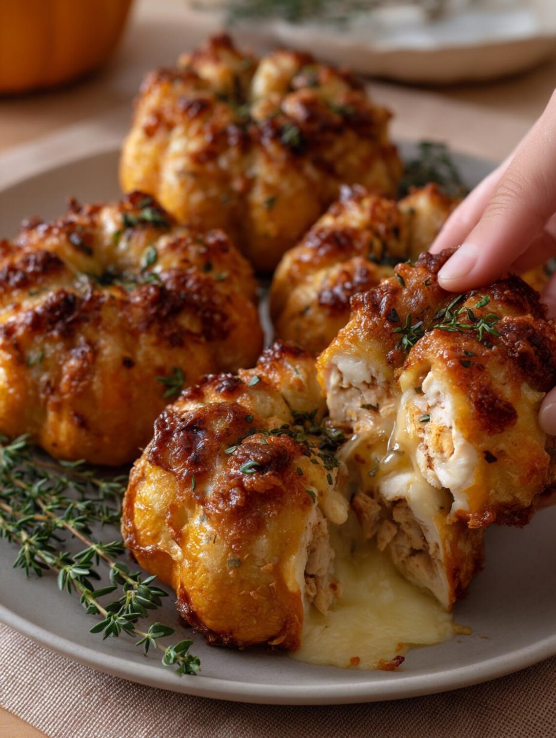 EASY RECIPE for Cheesy Chicken Pumpkins Recipe | Halloween Appetizer ...