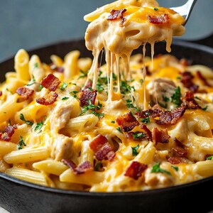 EASY RECIPE for Cheesy Chicken Bacon Ranch Pasta Bake Recipe (digital ...