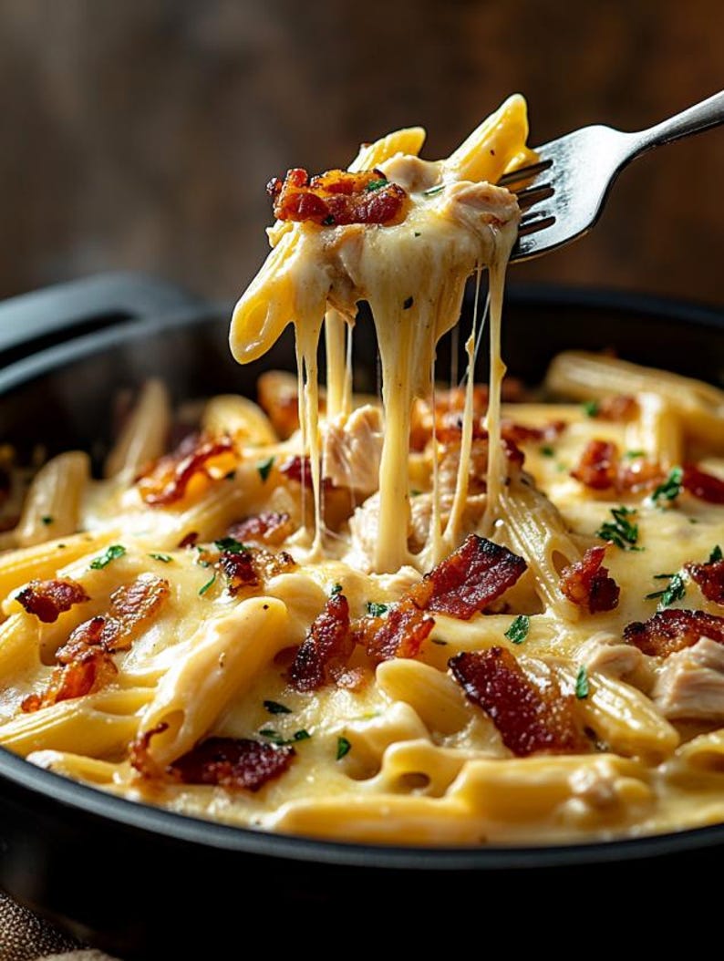 EASY RECIPE for Cheesy Chicken Bacon Ranch Pasta Bake Recipe (digital ...