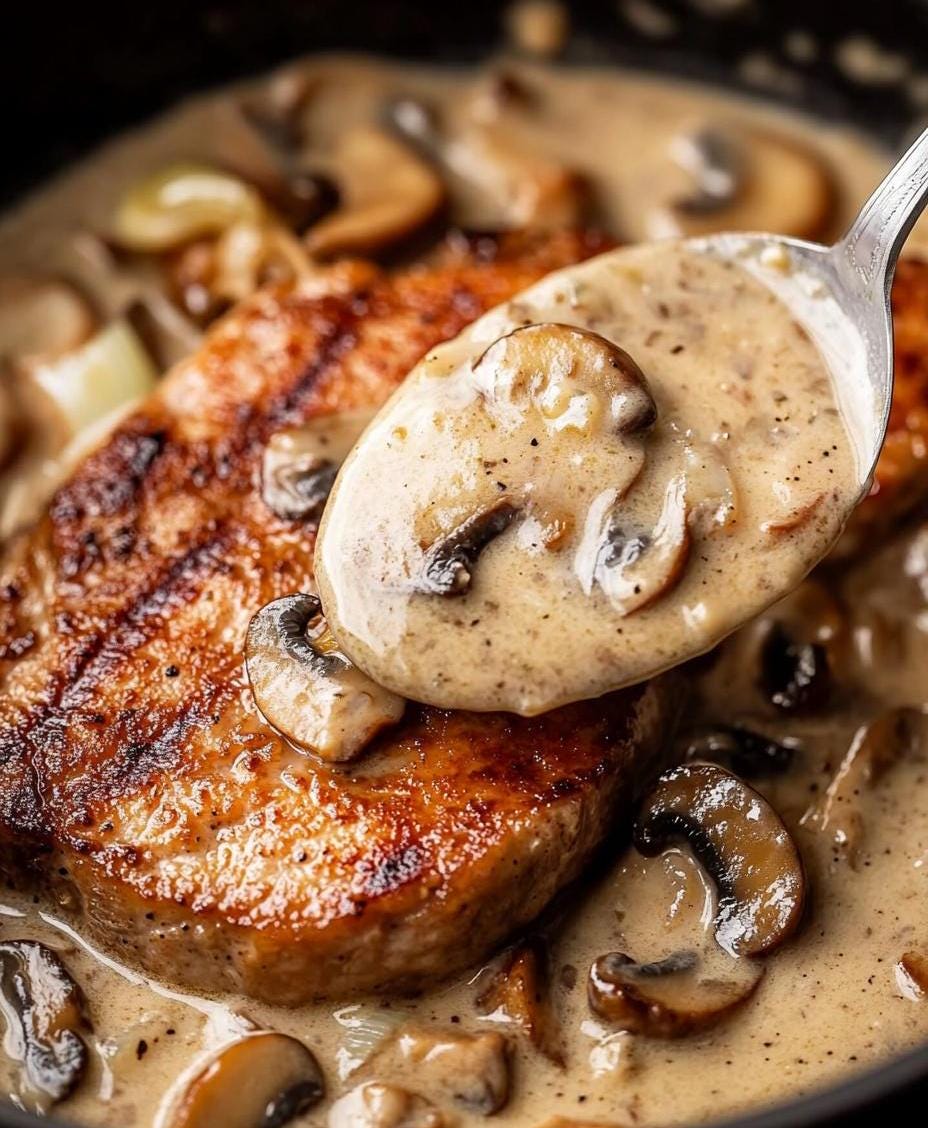 Creamy Garlic Mushroom Pork Chops Recipe (digital Download) - Etsy