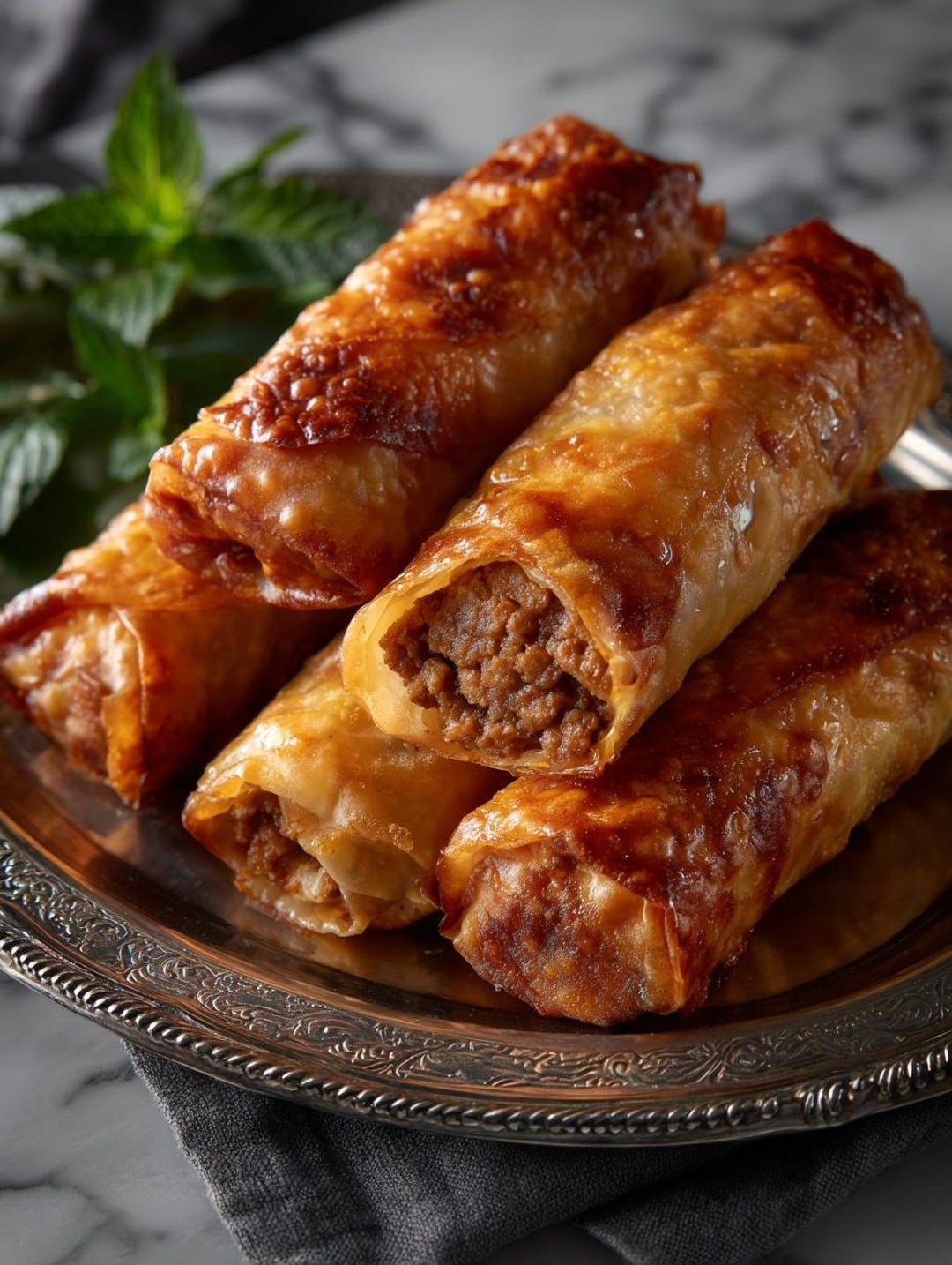 EASY RECIPE for Crispy Baked Beef Rolls Recipe | Savory Appetizer (PDF ...