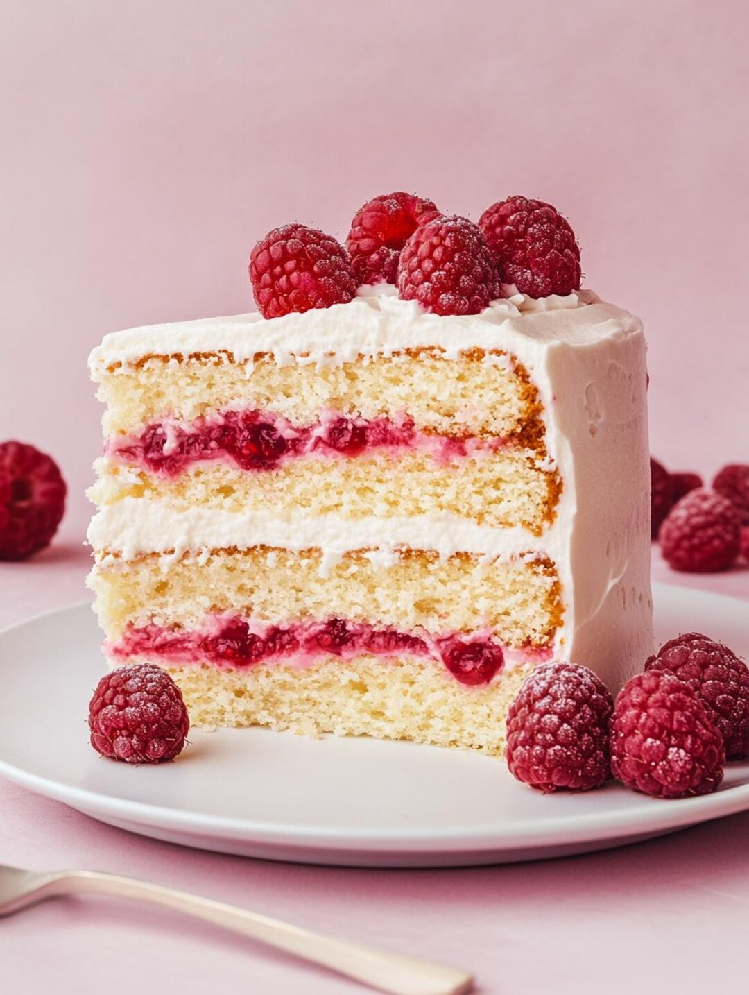 Raspberry Layer Cake Recipe: Vanilla Cake, Whipped Cream (digital ...