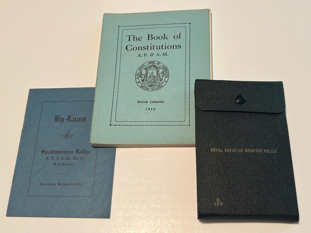 Vintage RCMP Duty Notebook & Freemason By-laws - British Columbia ...