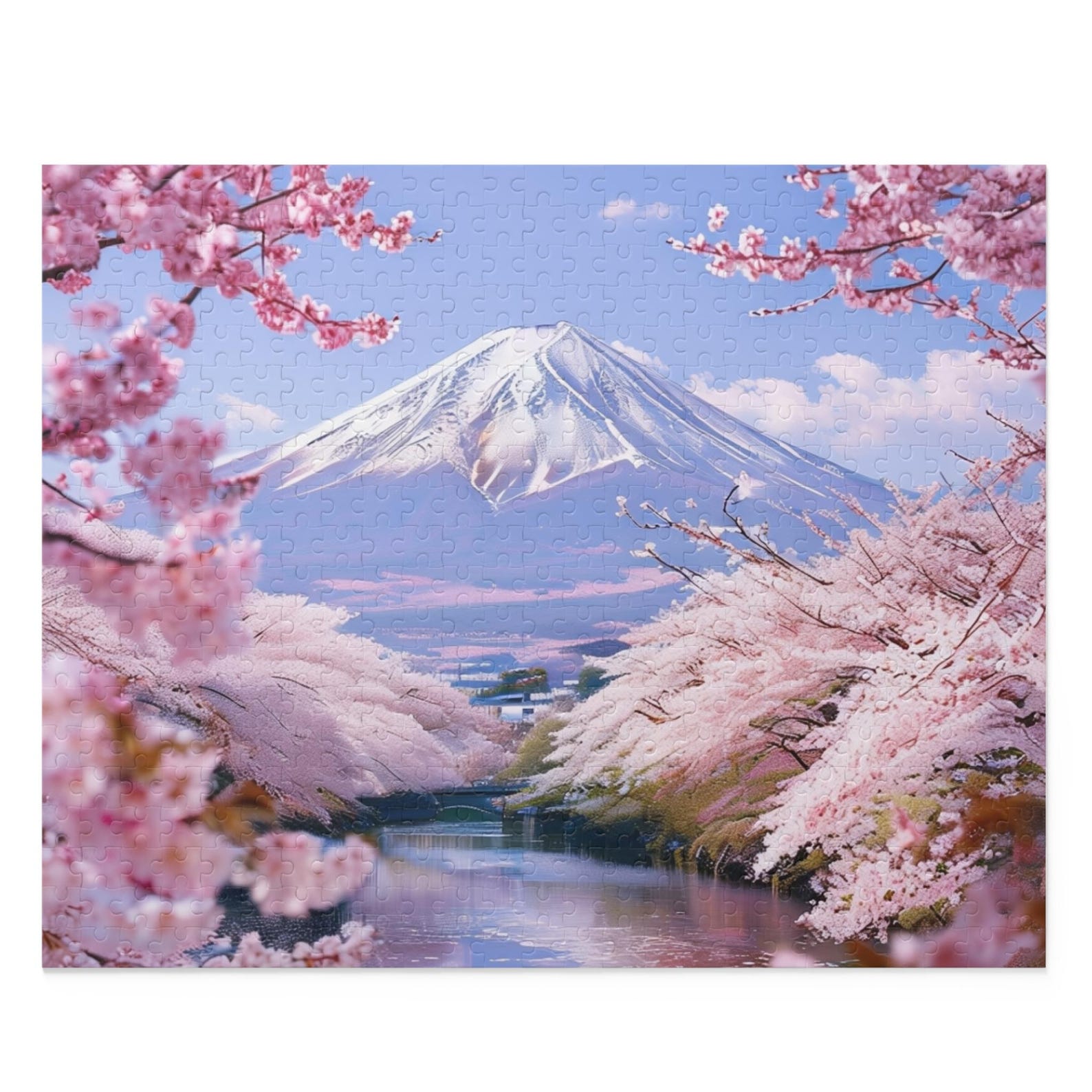 Japanese Mount Fuji and Cherry Blossom Puzzle | 500-piece - Etsy