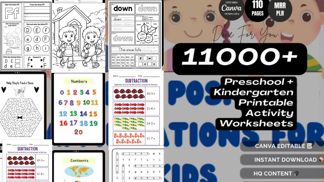 11000+ Preschool Kindergarten Printable Activity Worksheets, Alphabet ...