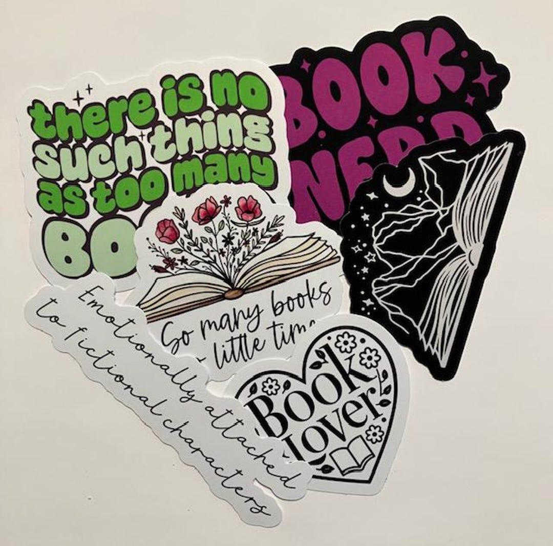 Book Lover Vinyl Stickers, Bookish Laptop Decals - Etsy