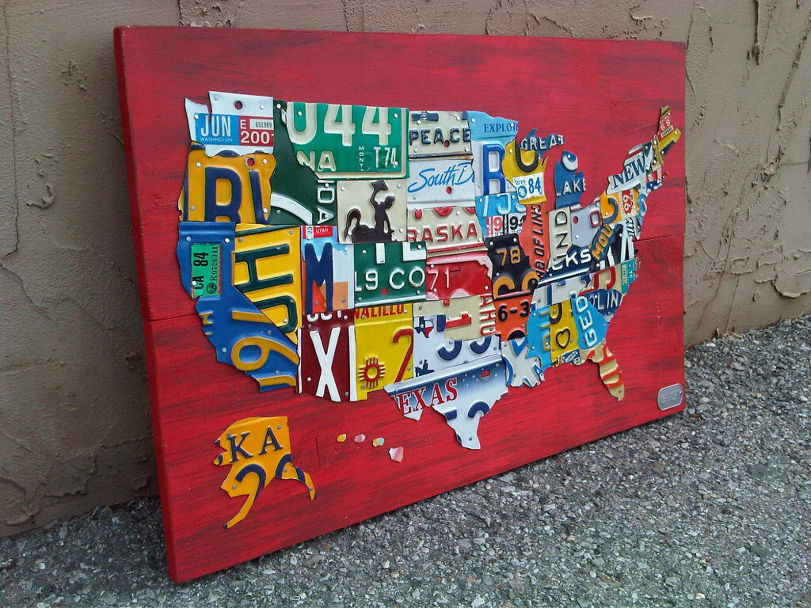 License Plate Map of the United States Metal Artwork - 27" X 18" - Etsy