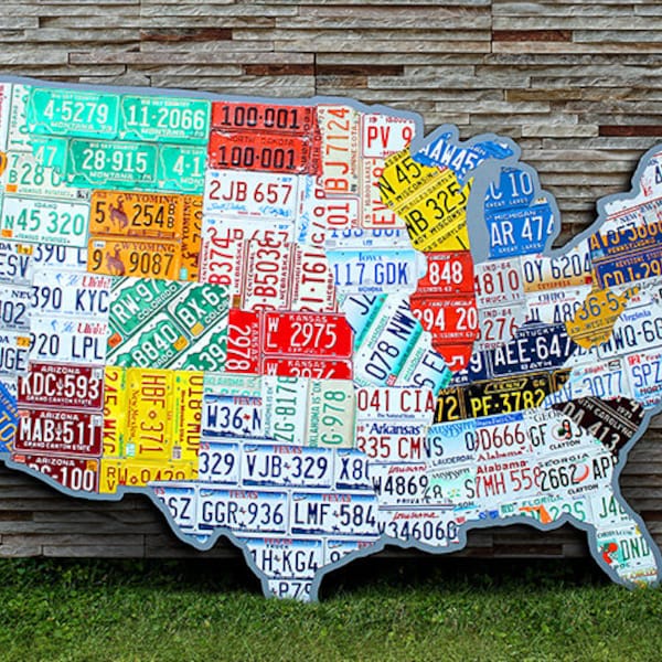 License Plate Map - Etsy