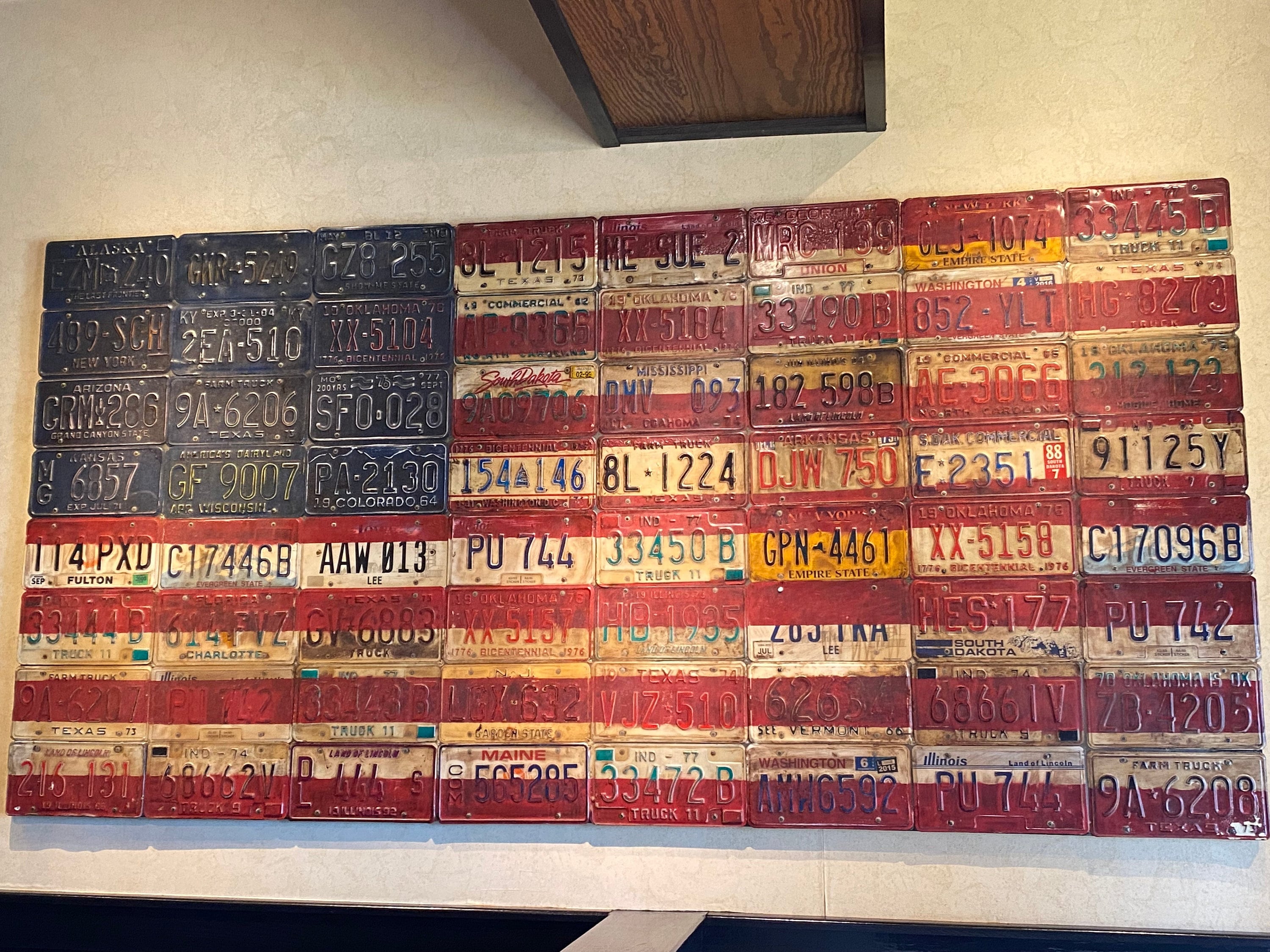 License Plate Flag of the United States Metal Artwork - 48" X 32" - Etsy