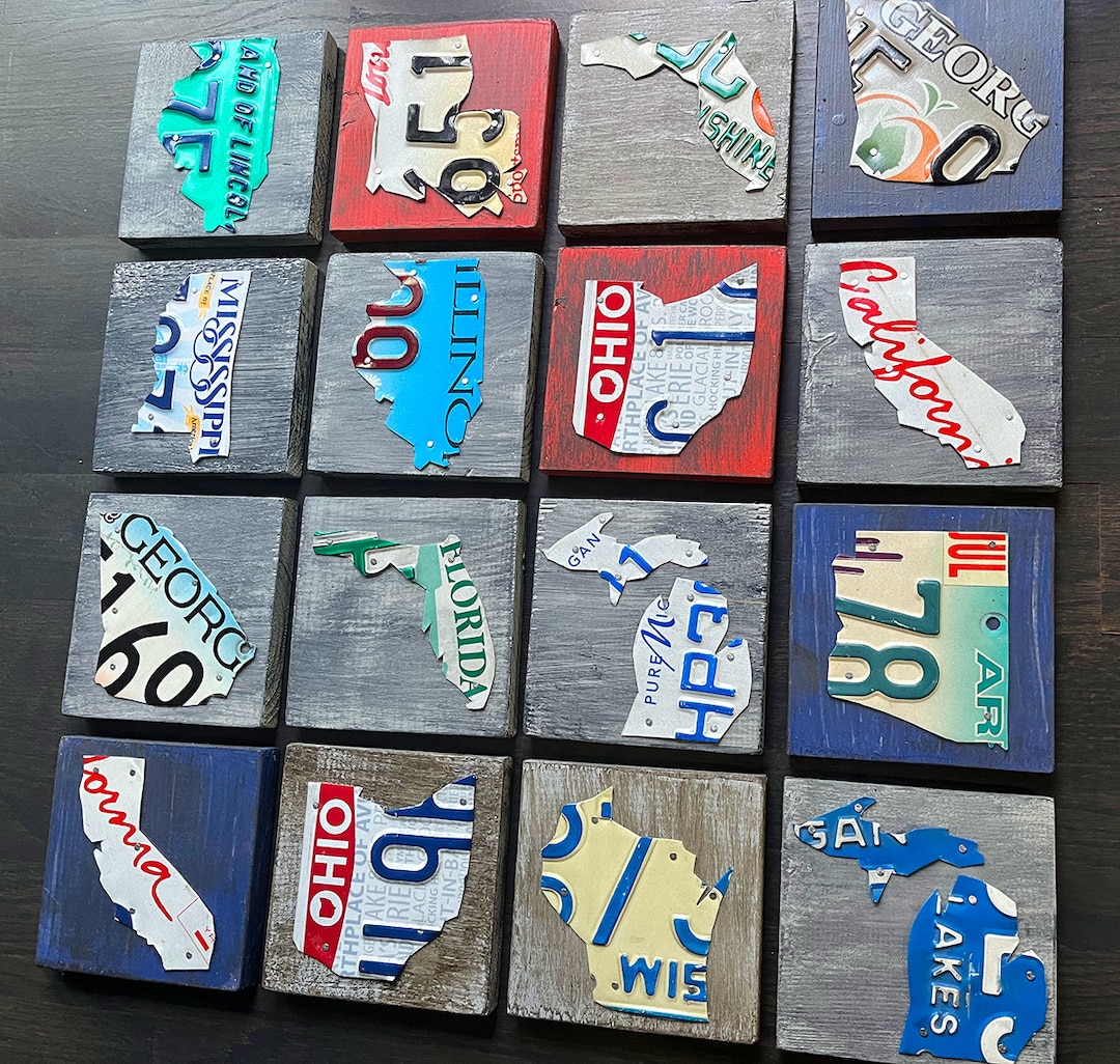 License Plate State Map Super Minis - Etsy