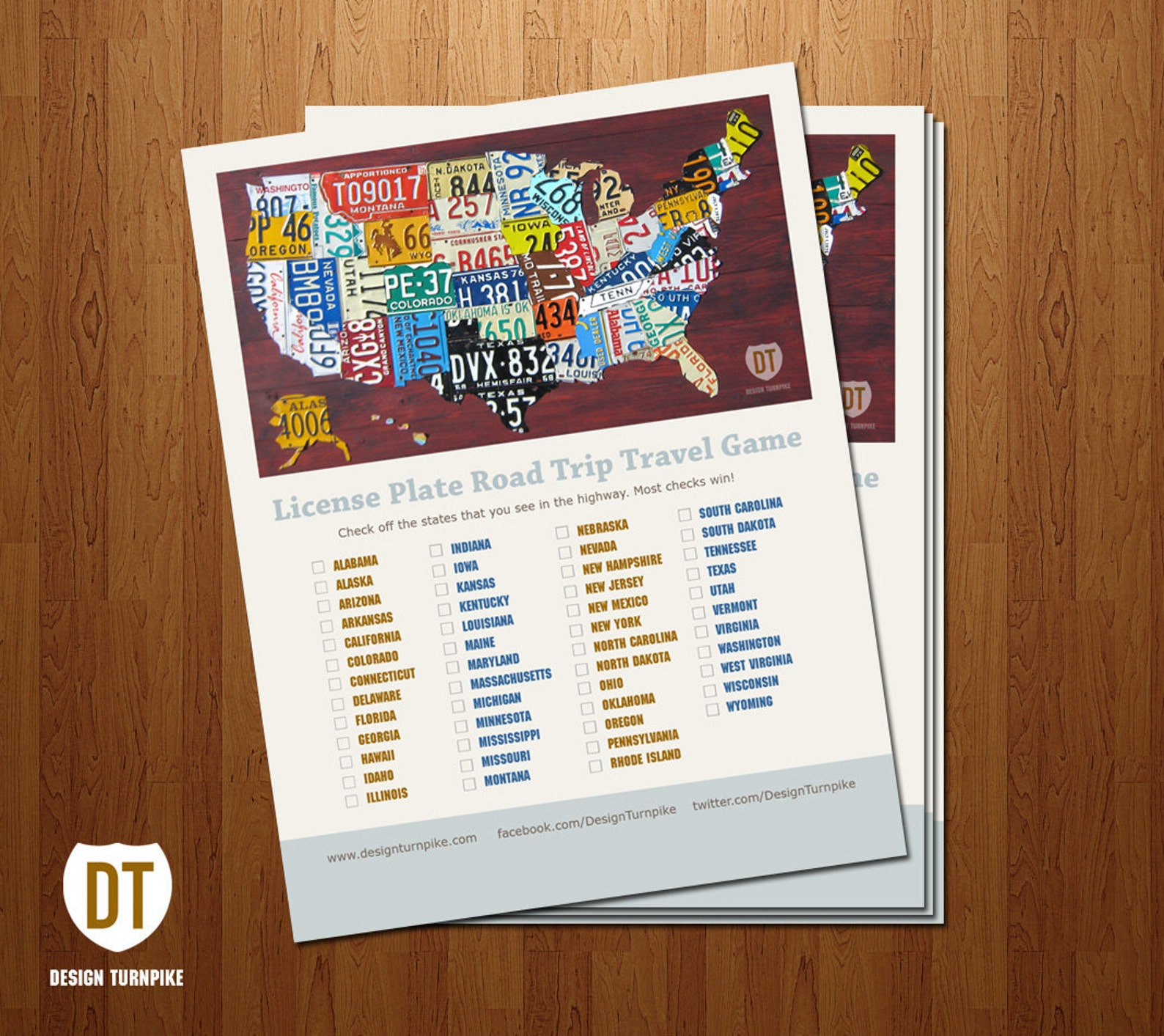 License Plate Map Travel Game - Digital Print - Etsy