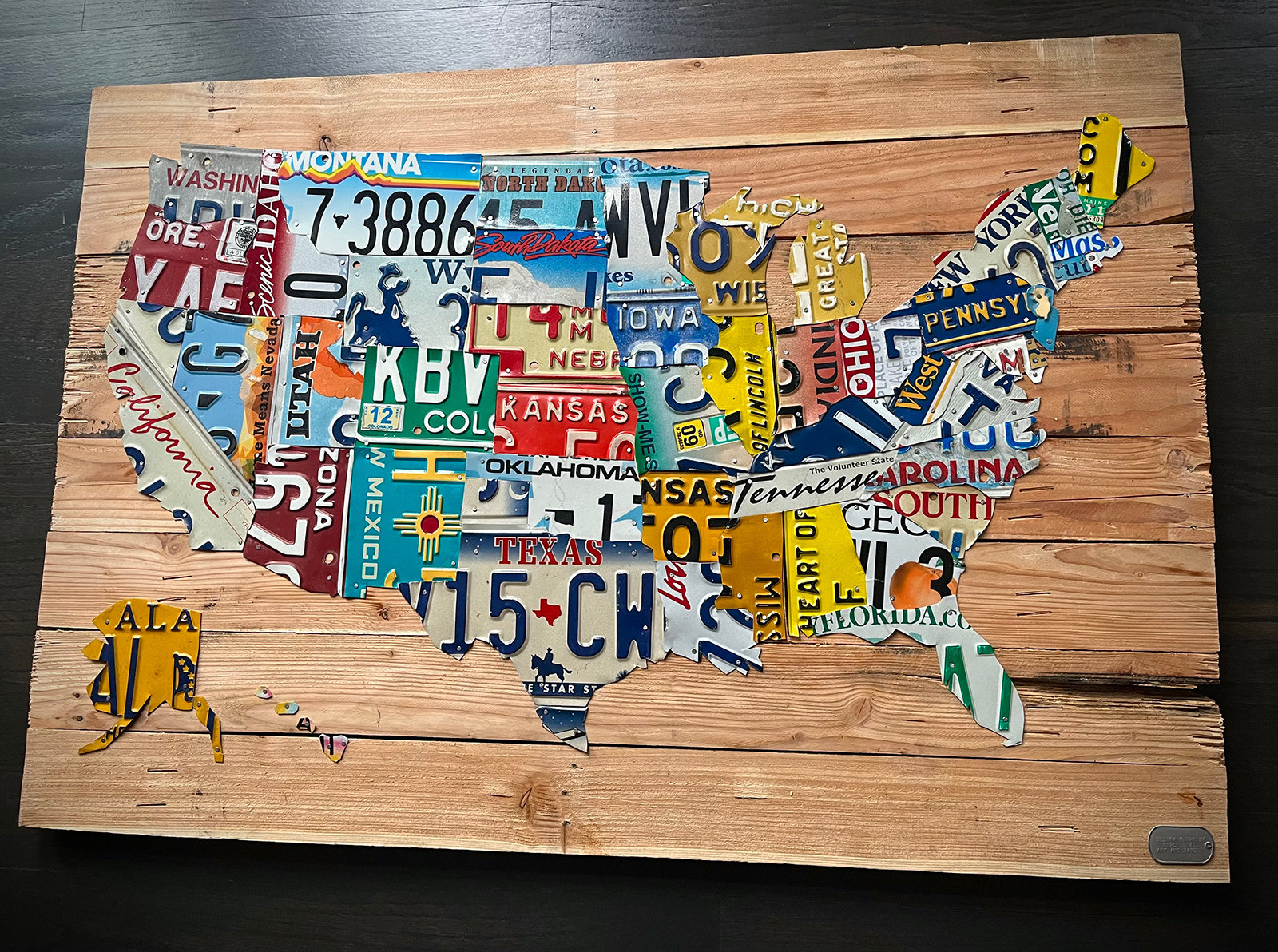 Pallet Wood License Plate Map of USA - 40 X 28 - Made as Ordered - Etsy