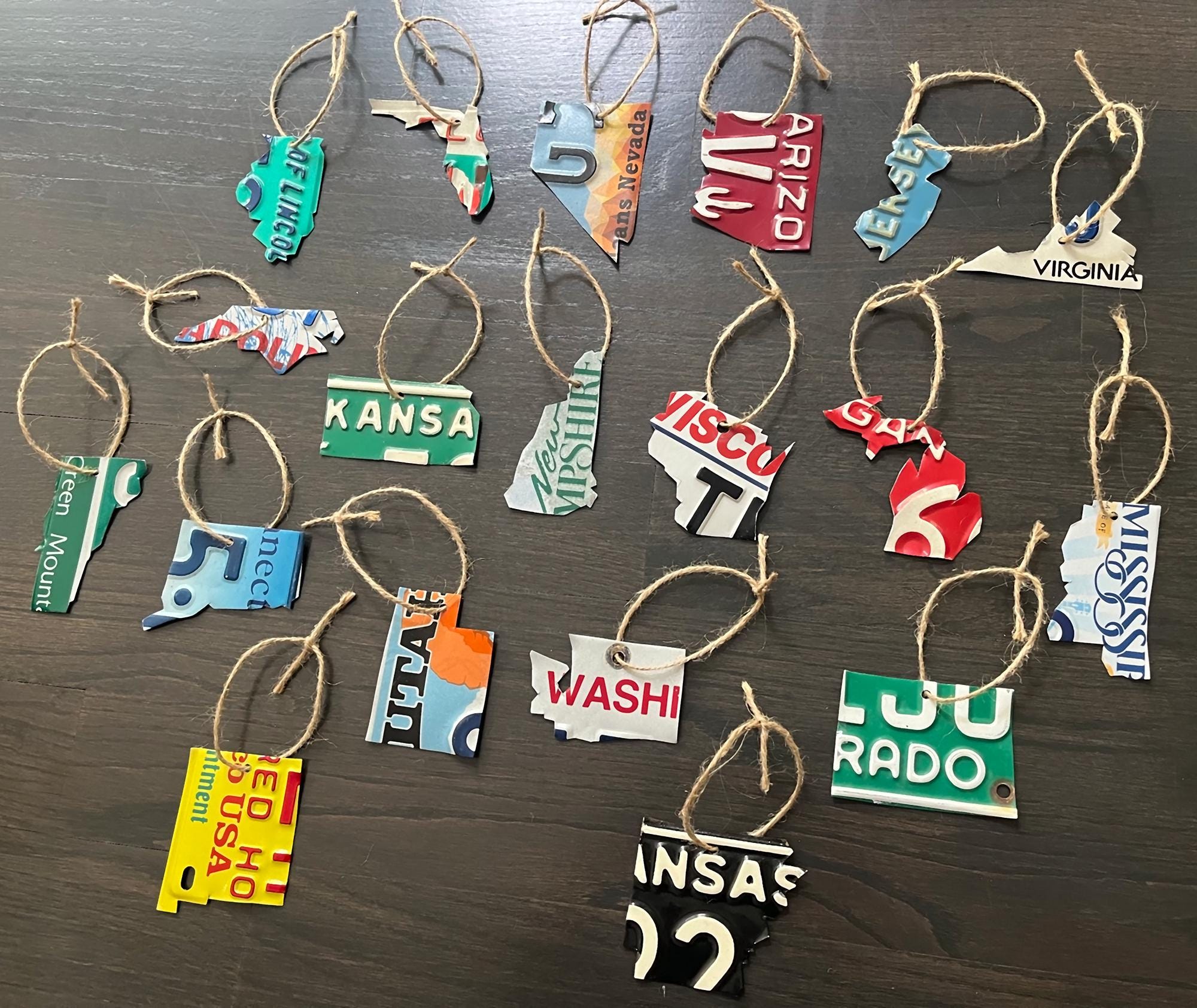 State License Plate Ornament - Rustic Upcycled Handmade and Unique ...