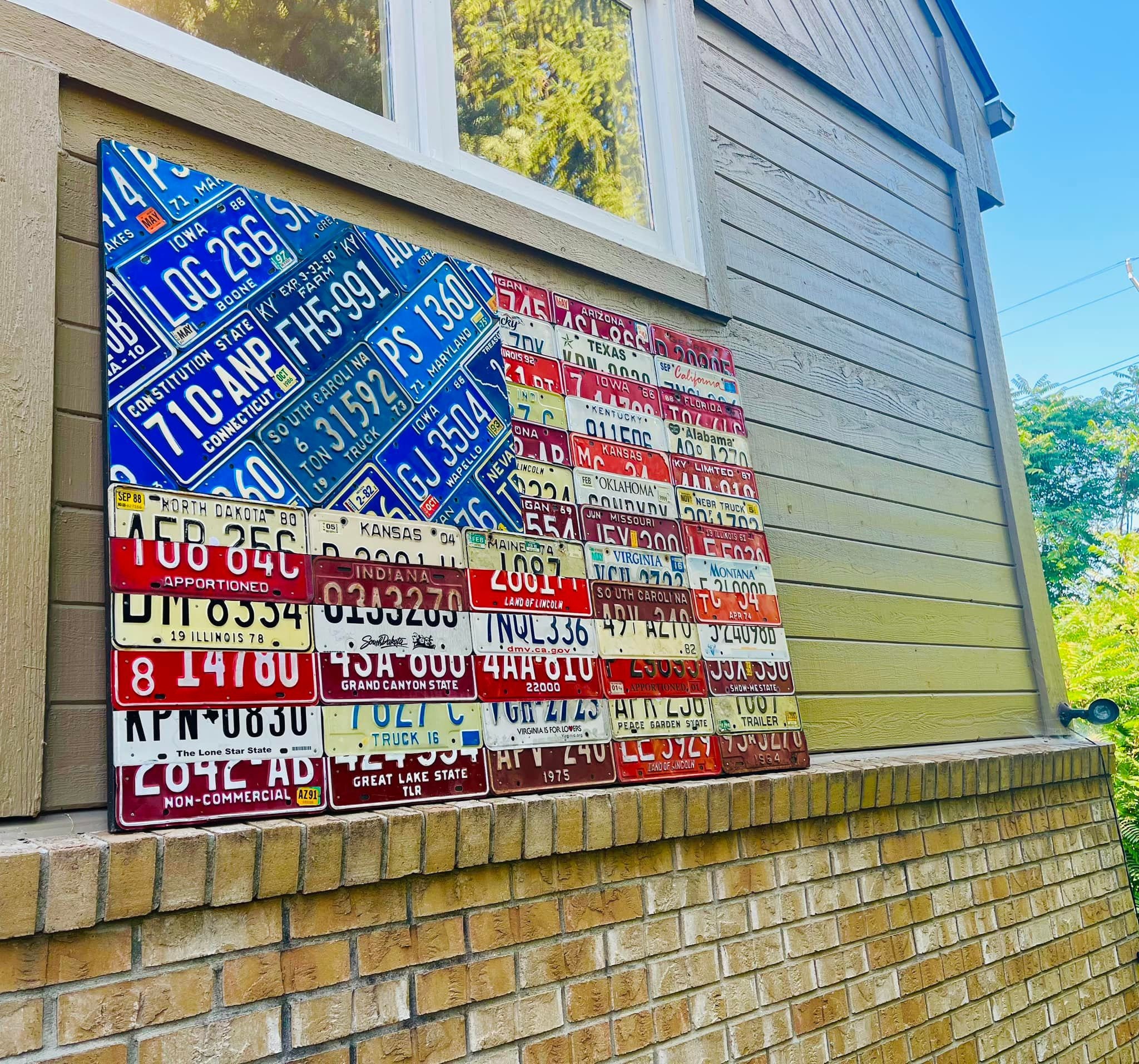 License Plate Flag of the United States Metal Artwork - 48" X 32" - Etsy
