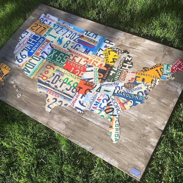 License Plate Map - Etsy