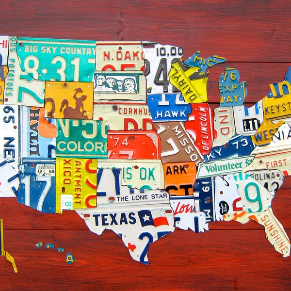License Plate Map - Etsy