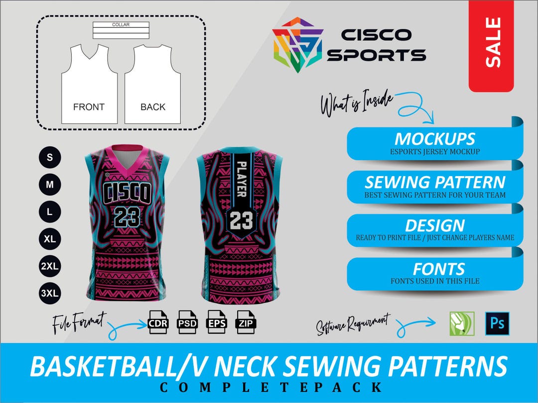 Tribal Basketball Jersey Sewing Patterns and Design - Editable Vector ...