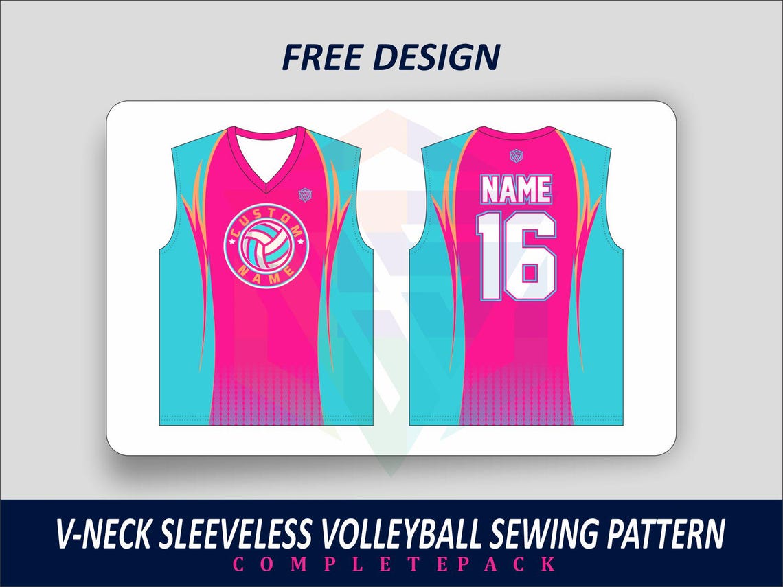 V-neck Volleyball Jersey Sewing Pattern | Sleeveless Sportswear ...
