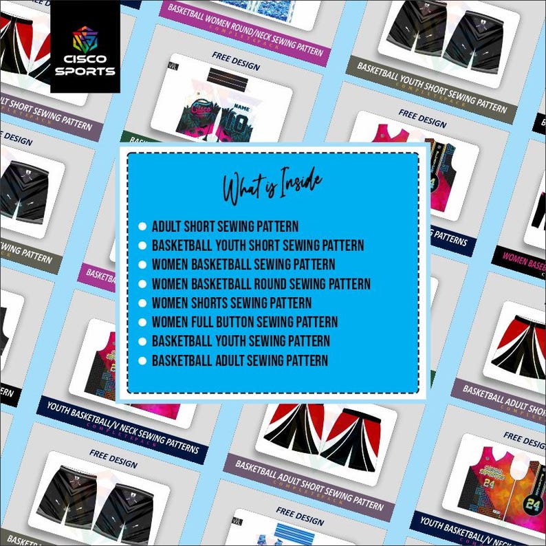 Basketball Uniform Sewing Pattern Bundle: Editable Sportswear Templates ...